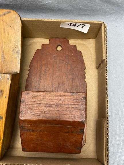 2 Antique Primitive Wall Pockets - Dixon's Auction at Crumpton