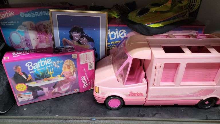 Lot Vintage Barbie Van, Dining Room Set, Bathroom Etc - Dixon's Auction ...