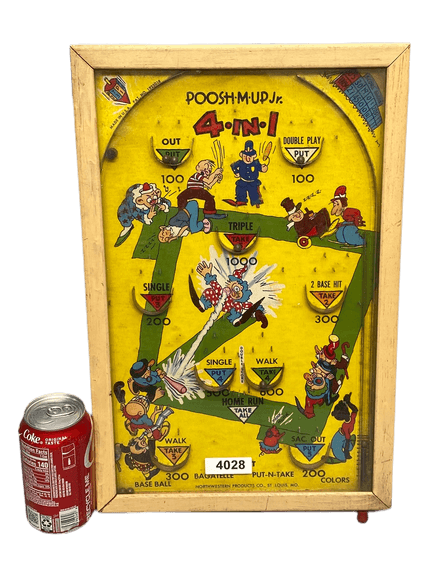 Vintage Poosh-M-Up Jr. Cartoon Pinball Game - Dixon's Auction at Crumpton