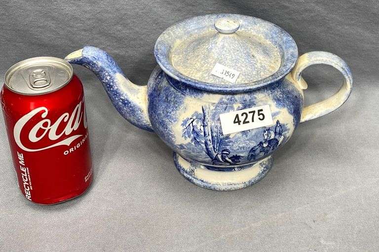 Antique Spatterware Teapot - Dixon's Auction at Crumpton