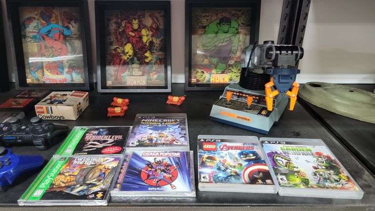 Lot Framed Comic Art, Playstation Games Etc - Dixon's Auction at Crumpton