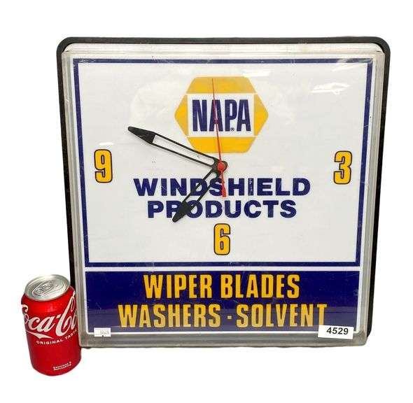 Napa Windshield Products Advertising Clock - Dixon's Auction at Crumpton