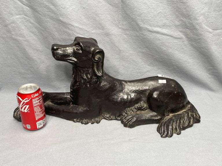 Large Cast Iron Dog Sculpture - Dixon's Auction at Crumpton