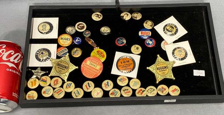 Lot Of Vintage Pinbacks & Badges - Dixon's Auction at Crumpton