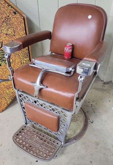 Antique Emil J. Paidar Barber's Chair - Dixon's Auction at Crumpton