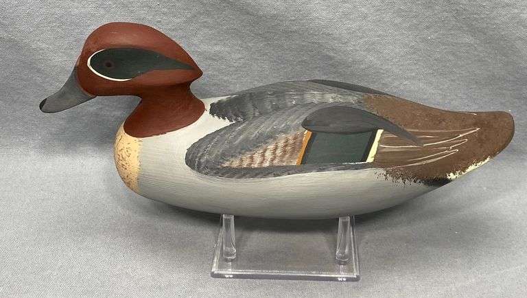 Jim Pierce Green Wing Teal Duck Decoy - Dixon's Auction at Crumpton