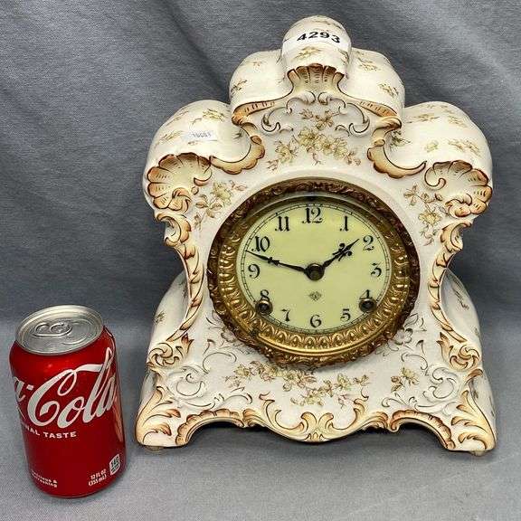 Antique Ansonia Porcelain Mantle Clock - Dixon's Auction at Crumpton