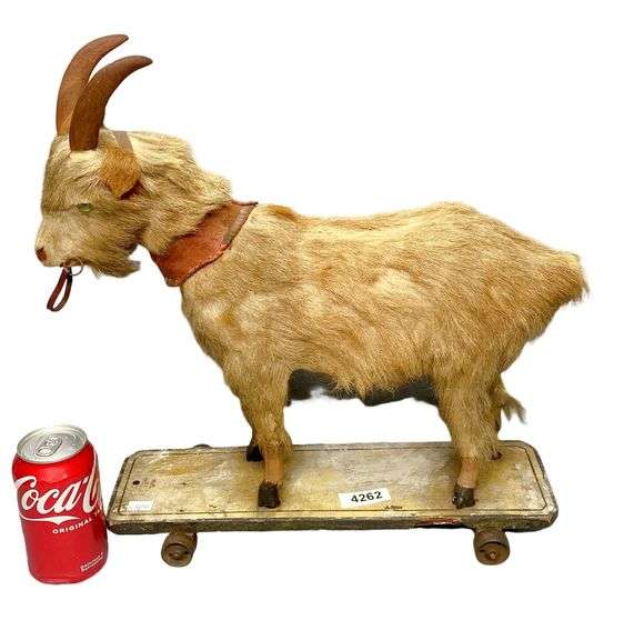 Antique Goat Pull Toy W/ Mechanical Head - Dixon's Auction at Crumpton