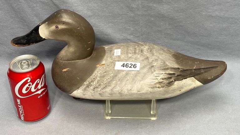 Charlie Joiner Canvasback Hen Duck Decoy - Dixon's Auction at Crumpton