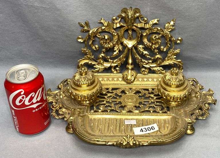 Antique Brass Inkstand - Dixon's Auction at Crumpton