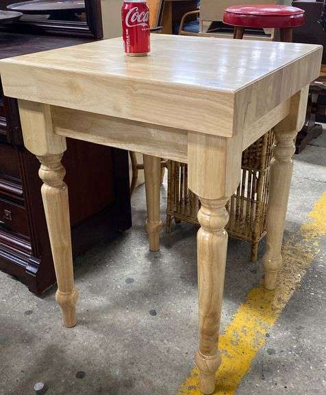 Modern Butcher Block Kitchen Work Table - Dixon's Auction at Crumpton