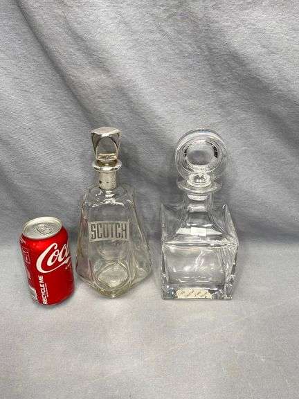 2 Decanters-Sterling Overlay & Colle Crystal - Dixon's Auction at Crumpton