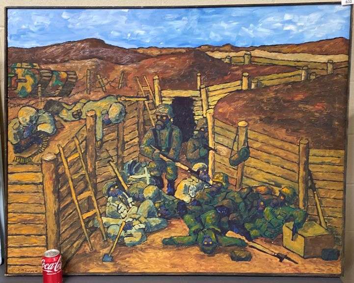 Louis Carpo WWI Trench Painting - Dixon's Auction at Crumpton