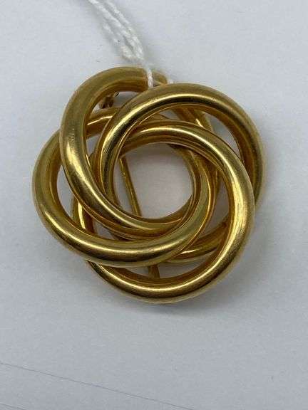14Kt Gold Love Knot Pin 7.7G - Dixon's Auction at Crumpton