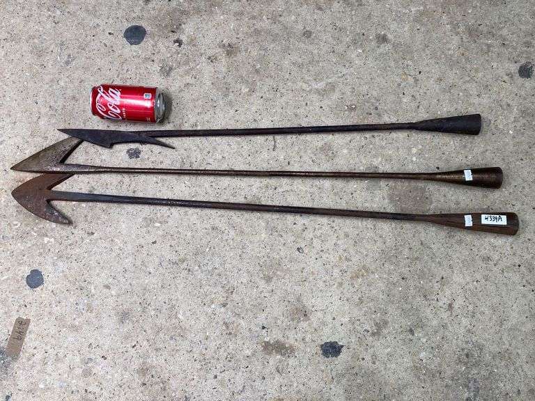 3 Wrought Iron Harpoons - Dixon's Auction at Crumpton