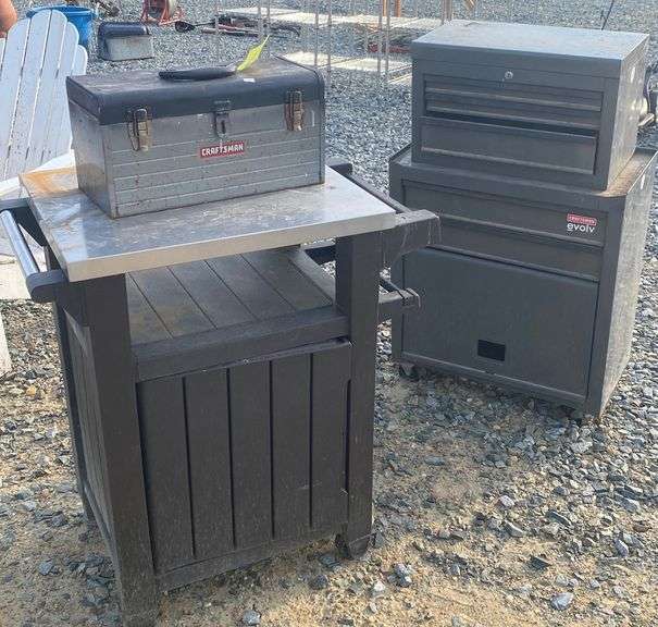 Lot Craftsman Tool Chests, Boxes, Outdoor Grill Table - Dixon's Auction ...