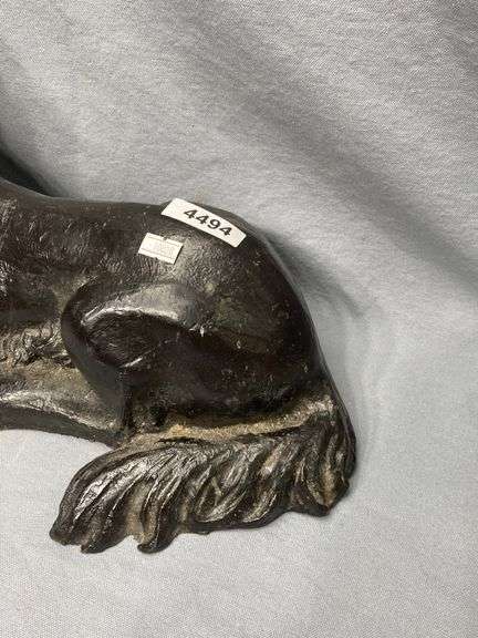 Large Cast Iron Dog Sculpture - Dixon's Auction at Crumpton