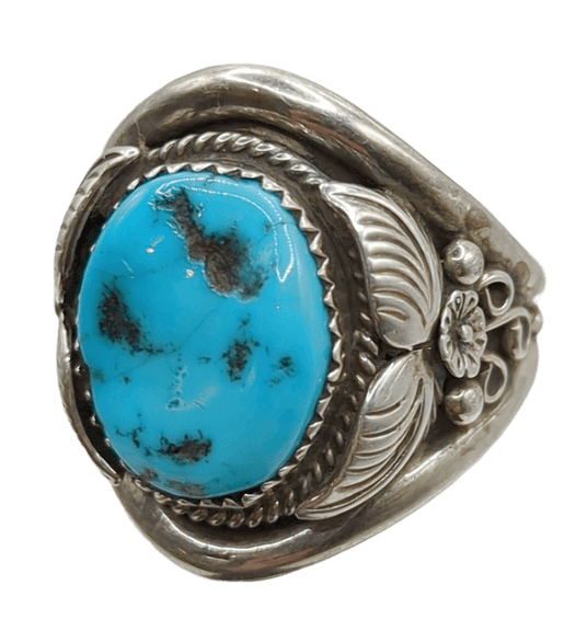 Sterling Silver Turquoise Ring (Marked B) - Dixon's Auction at Crumpton