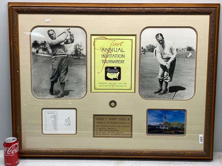 Bobby Jones Masters Framed Display - Dixon's Auction at Crumpton