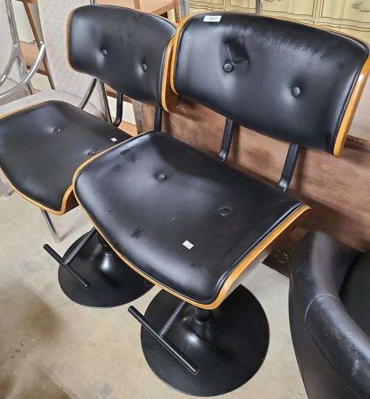 Pair Lumisource MCM Style Stools - Dixon's Auction at Crumpton