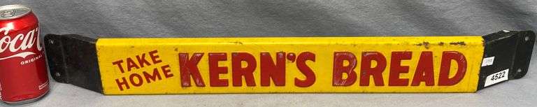 Vintage Kern's Bread Door Push Sign - Dixon's Auction at Crumpton
