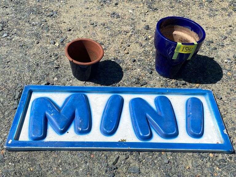 Pottery Planters And Fiberglass Mini Sign - Dixon's Auction at Crumpton