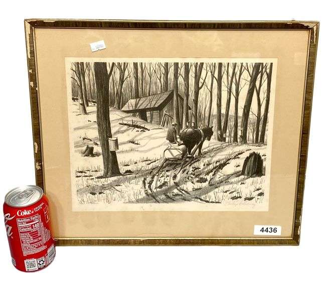 Philip Cheney "Bringing In The Sap" Pencil Signed Lithograph - Dixon's ...