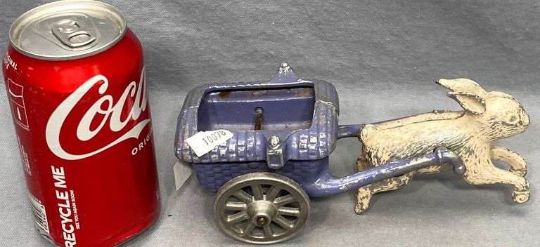 Vintage Cast Metal Rabbit Cart Toy - Dixon's Auction at Crumpton