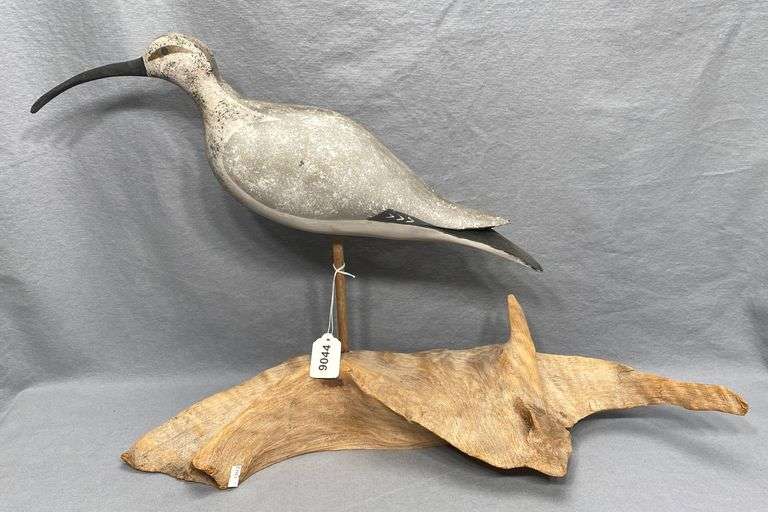 Bruce Bieber NJ Oversized Decorative Long Bill Curlew Shorebird Carving ...