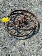 2 Antique Cast Iron Cart Wheels - Dixon's Auction at Crumpton