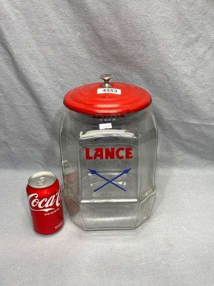 Vintage Lance Crackers Advertising Jar - Dixon's Auction at Crumpton