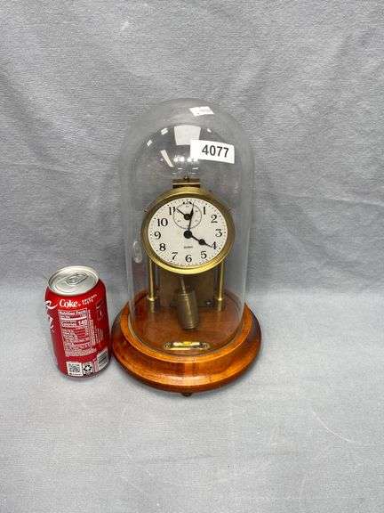 Vintage Barr Clock Under Glass Dome - Dixon's Auction at Crumpton