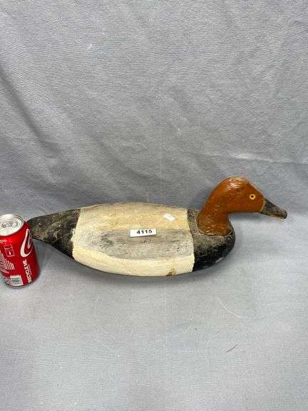 Vintage Folk Art Canvasback Decoy W/ Balsa Body - Dixon's Auction at ...