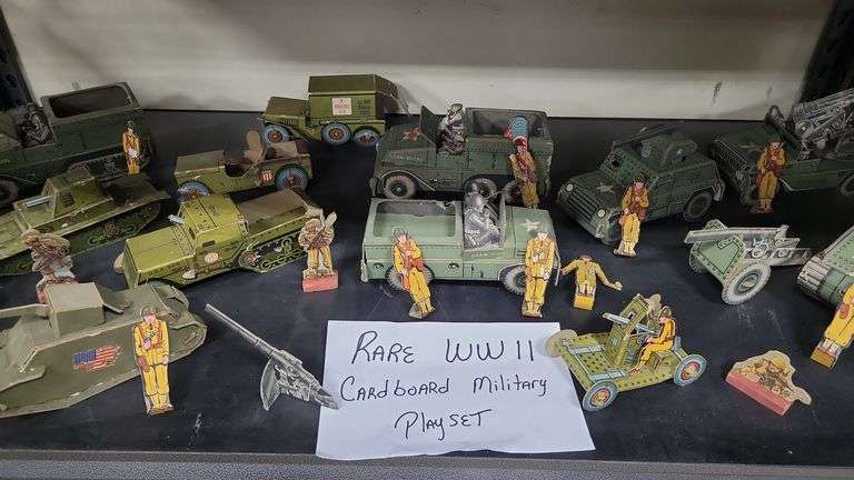 Antique WWII Cardboard Military Playset - Dixon's Auction at Crumpton