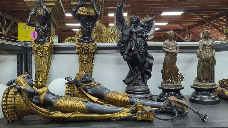 Lot Resin Egyptian Revival Wall Sconces / Blackamoor Wall Corbels ...