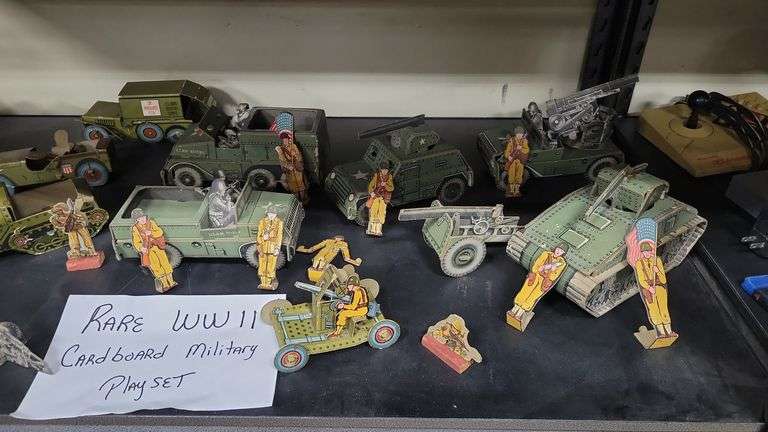 Antique WWII Cardboard Military Playset - Dixon's Auction at Crumpton