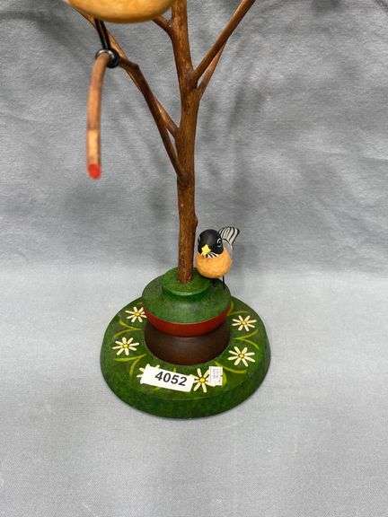 Manfred Scheel Folk Art Robin Bird Tree - Dixon's Auction at Crumpton