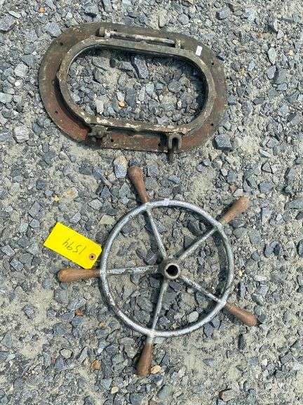Nautical Lot Ships Wheel, Porthole Without Glass - Dixon's Auction at ...