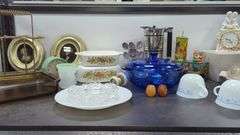 Lot George & Martha Washington Portraits, Corning Ware Dishes Etc ...