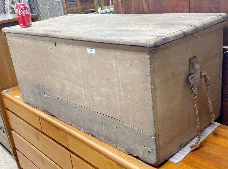 Antique Dovetailed Pine Ship's Chest - Dixon's Auction at Crumpton