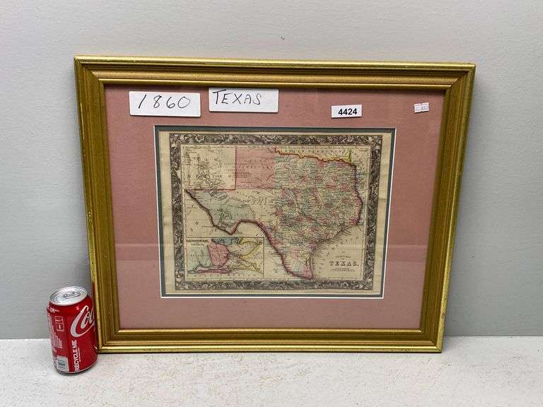 1860 Map Of Texas - Dixon's Auction at Crumpton