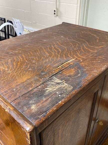 Antique Macey Oak File Cabinet, Damage To Top - Dixon's Auction at Crumpton