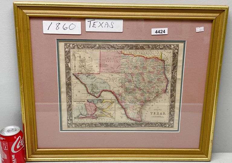 1860 Map Of Texas - Dixon's Auction at Crumpton