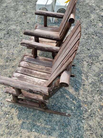 (2) Wooden Adirondack Style Rocking Chairs (As Is-Loose) - Dixon's ...