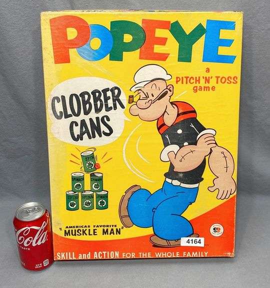 Vintage Popeye Clobber Cans Game W/ Box - Dixon's Auction at Crumpton