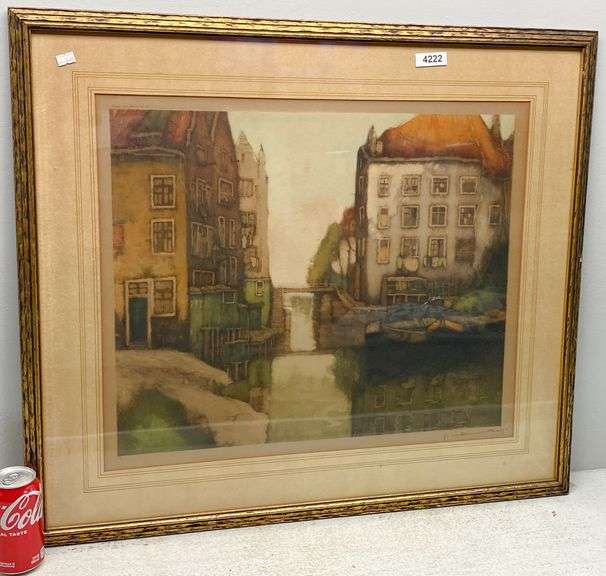 Antique Artist Signed Print - Dixon's Auction at Crumpton
