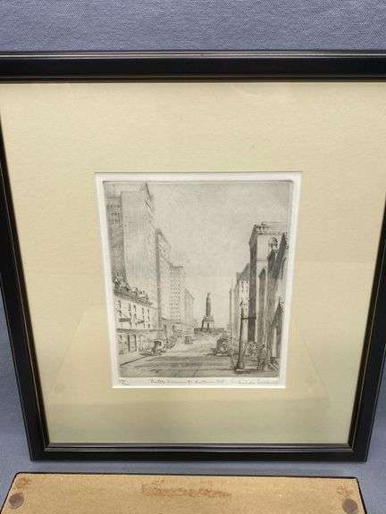 4 Don Swann Etchings - Dixon's Auction at Crumpton