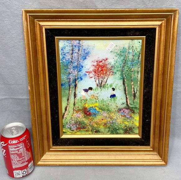 French Enamel Painting On Copper-Signed - Dixon's Auction at Crumpton