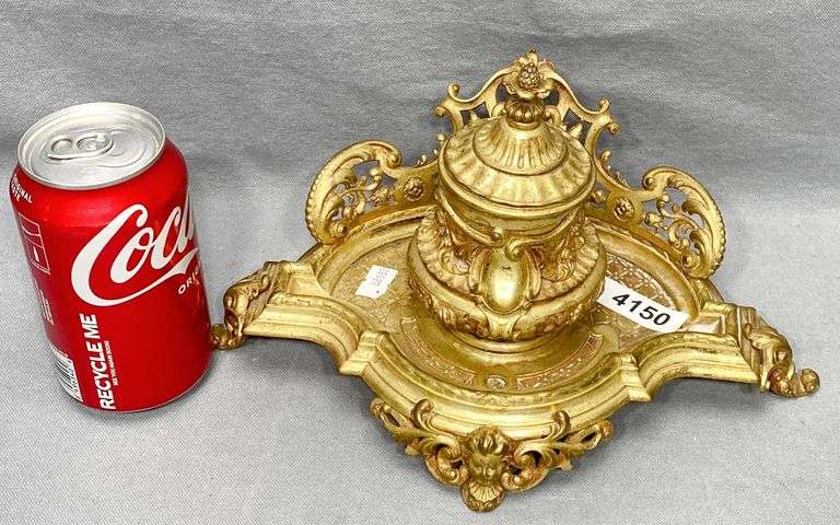 Antique Gilt Bronze Inkwell - Dixon's Auction at Crumpton
