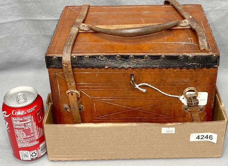 Antique Tooled Leather Hunters Box - Dixon's Auction at Crumpton
